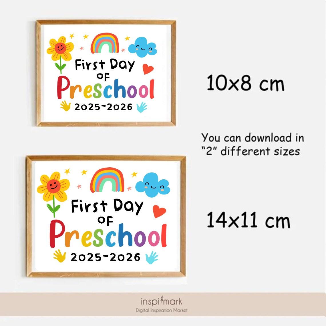 First Day of Preschool, Back to School Sign, Printable for First Day ...