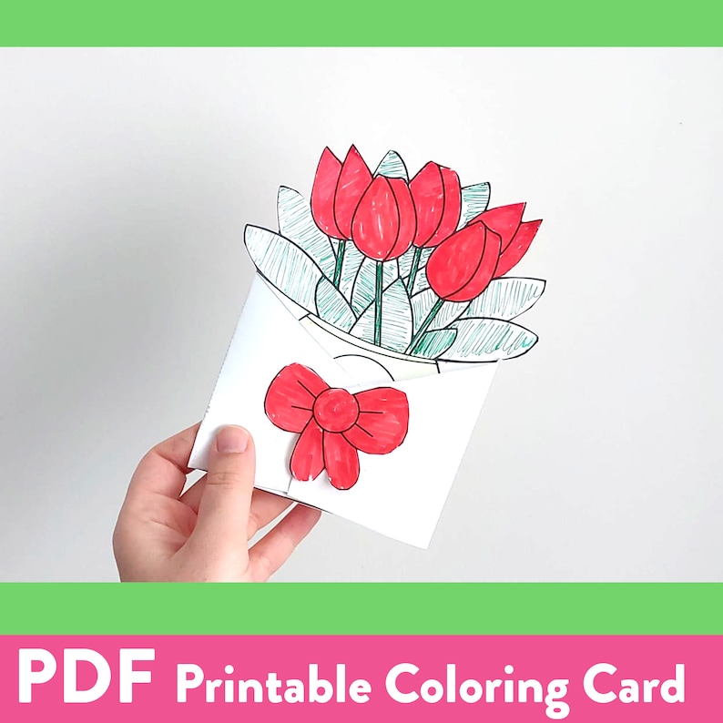 Printable Foldable Mother's Day Coloring Card, Mothering Sunday Mothers ...