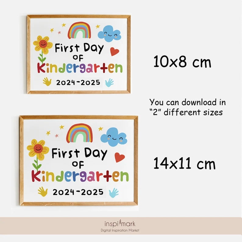 First Day of Kindergarten, Back to School Sign, Printable for First Day ...