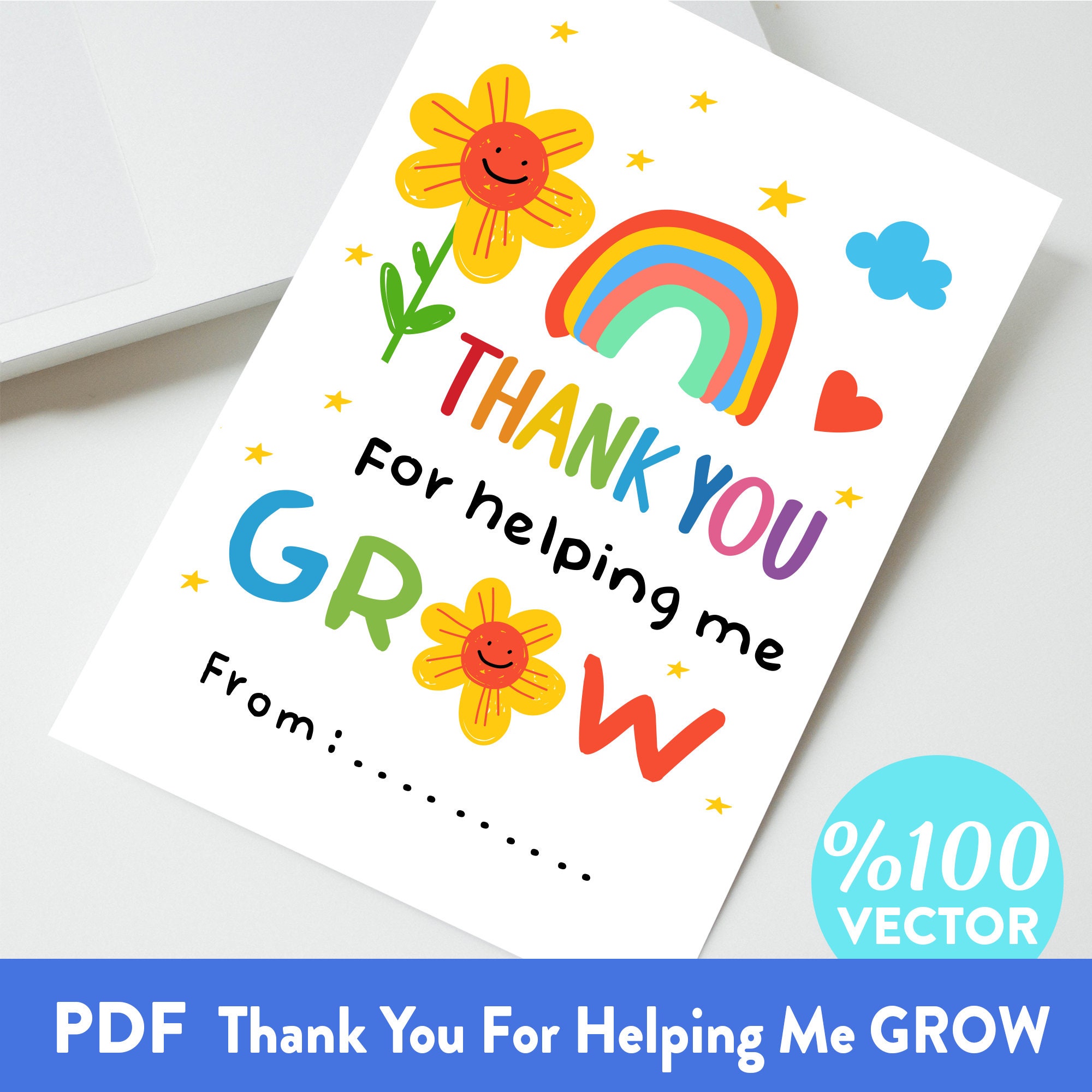 Thank You for Helping Me GROW Tags, Teacher Appreciation Tags, Cactus ...