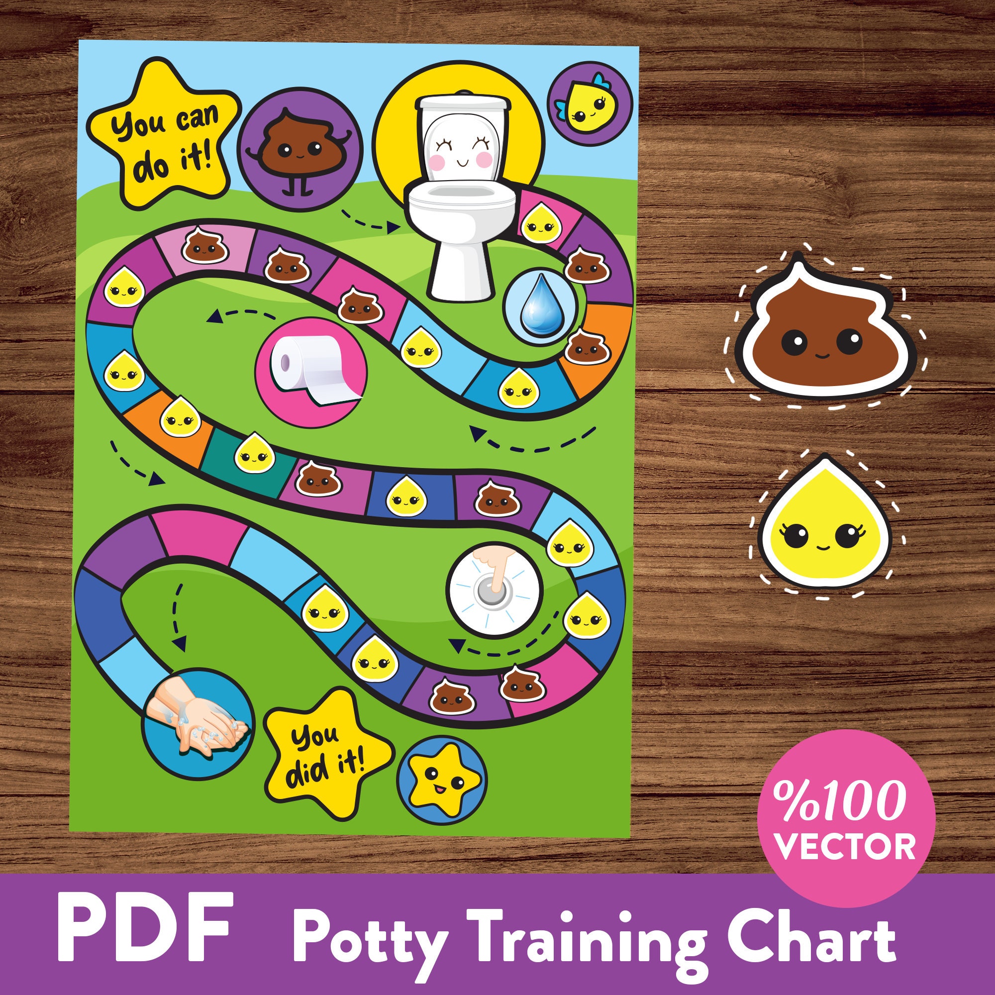 Printable Potty Training Chart, Sticker Chart, Potty Chart, Potty ...