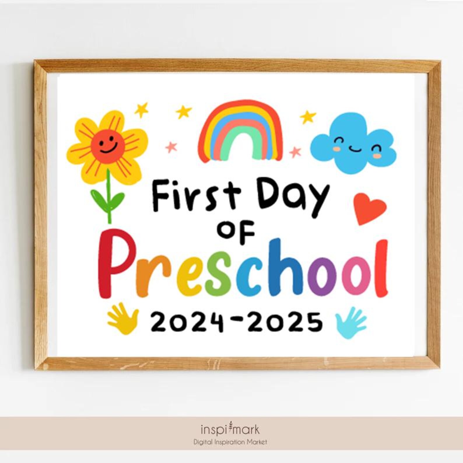 First Day of Preschool, Back to School Sign, Printable for First Day ...