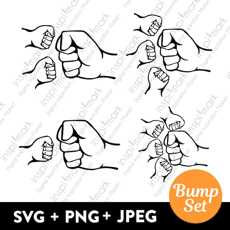 Father's Day Fist Bump Set, Fist Bump SVG, Family Svg Bundle, Family ...