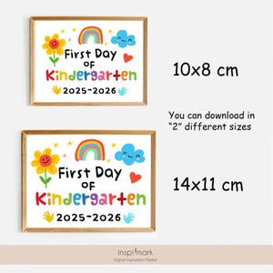 First Day of Kindergarten, Back to School Sign, Printable for First Day ...