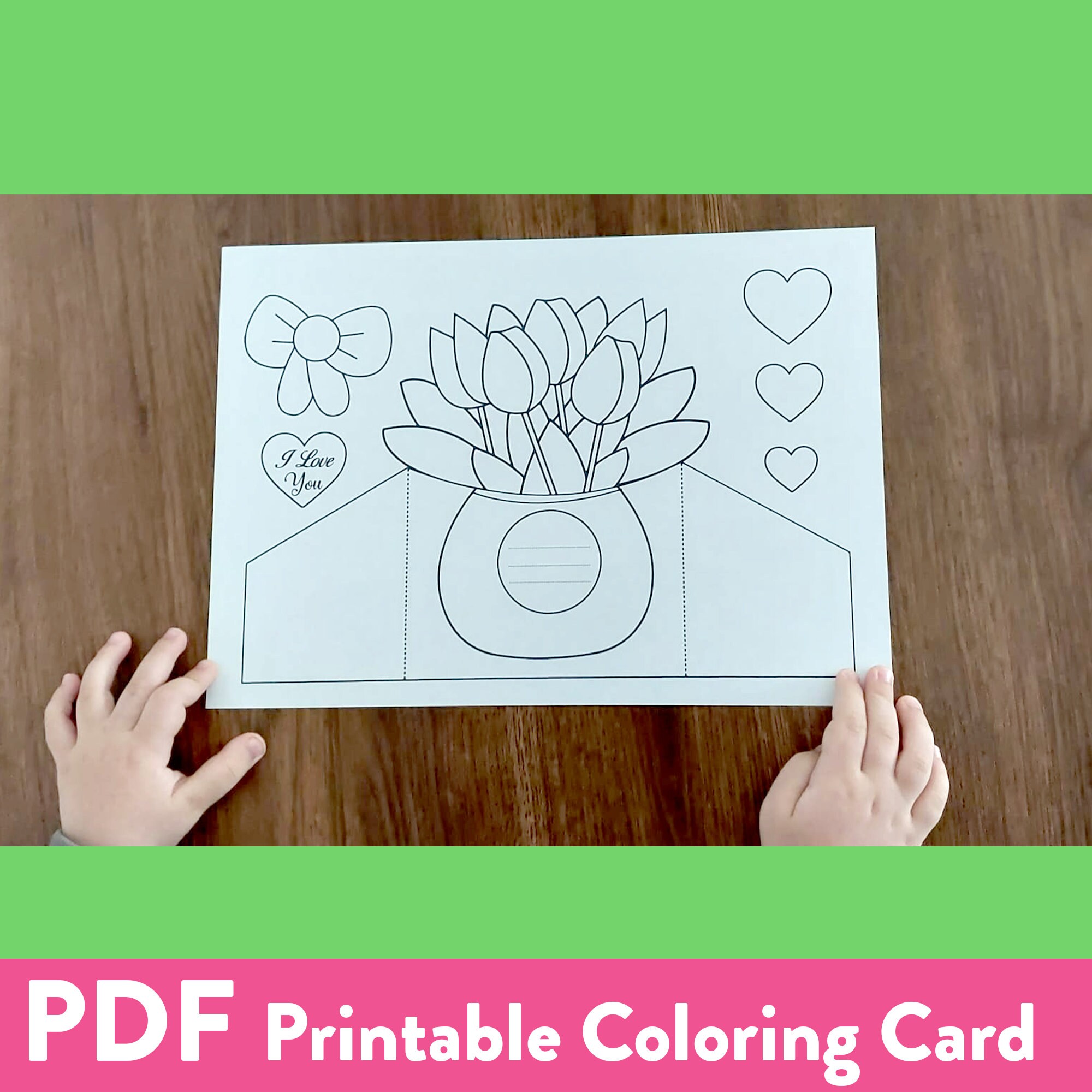 Printable Foldable Mother's Day Coloring Card, Mothering Sunday Mothers ...