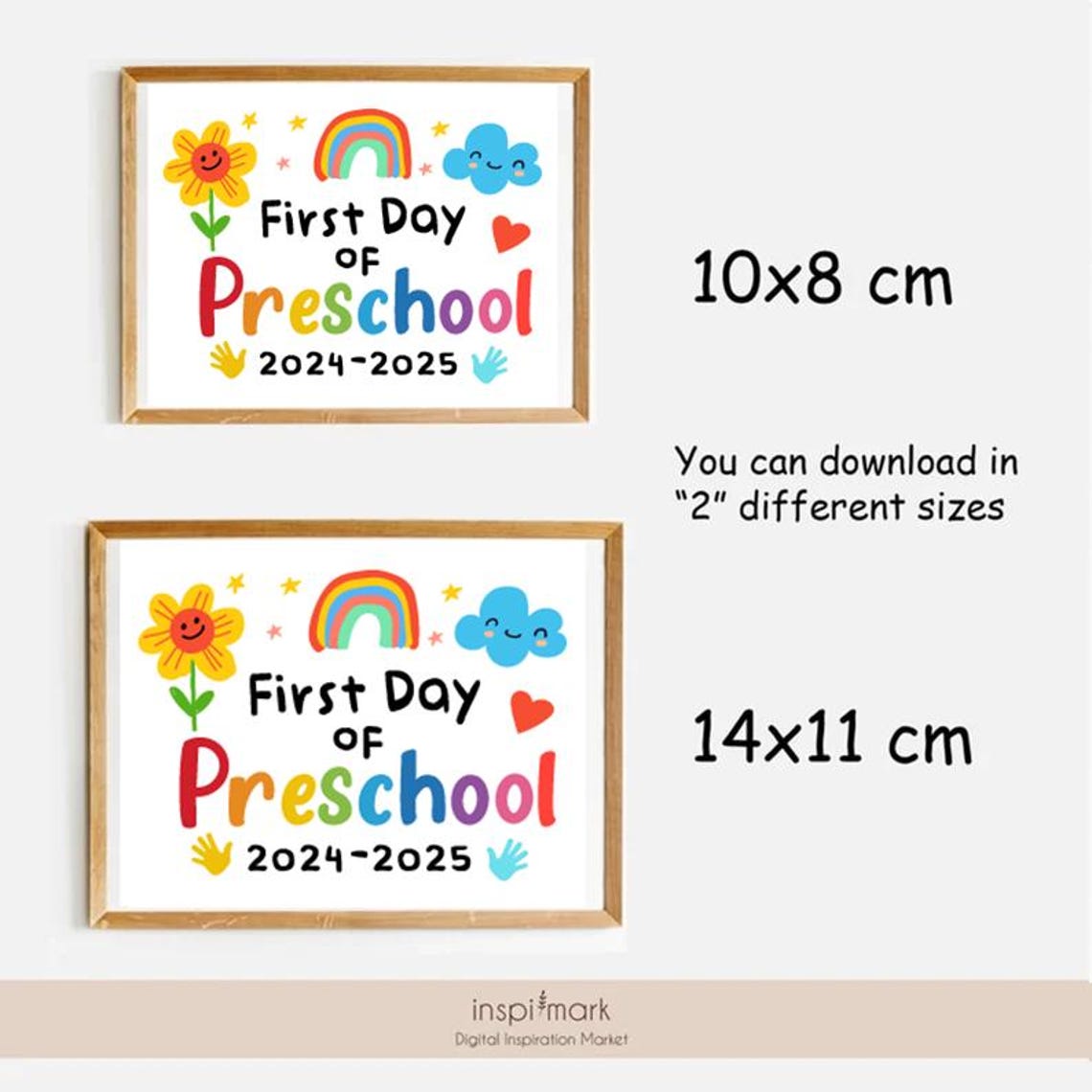 First Day of Preschool, Back to School Sign, Printable for First Day ...