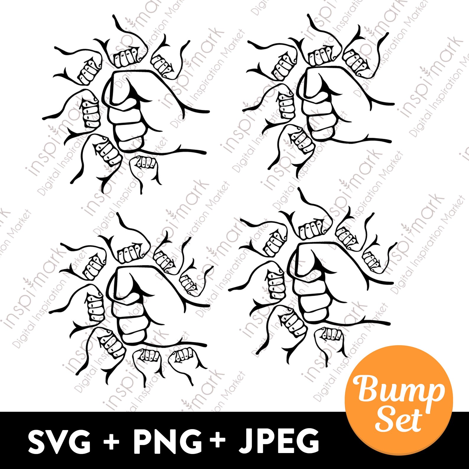 Father's Day Fist Bump Set, Fist Bump SVG, Family Svg Bundle, Family ...