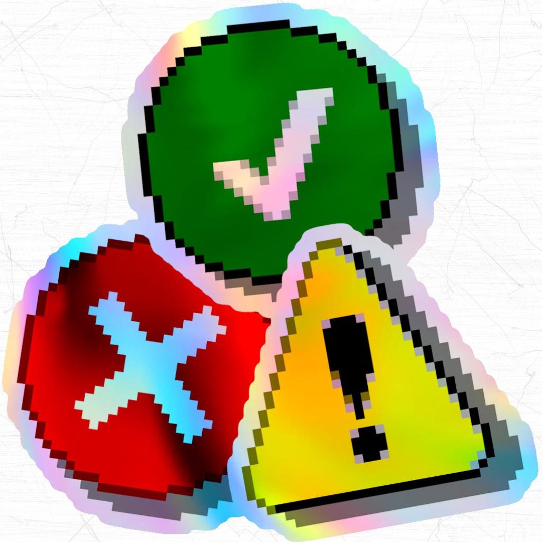 Holographic Y2K Sticker Pack, Retro Windows 98 || Warning, Denied ...