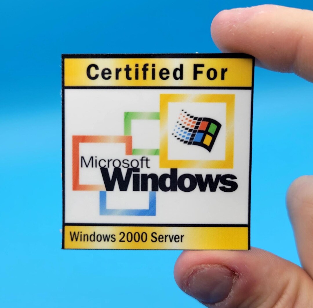 Retro Sticker "certified for Windows 2000 Server" || 47x48mm - Etsy