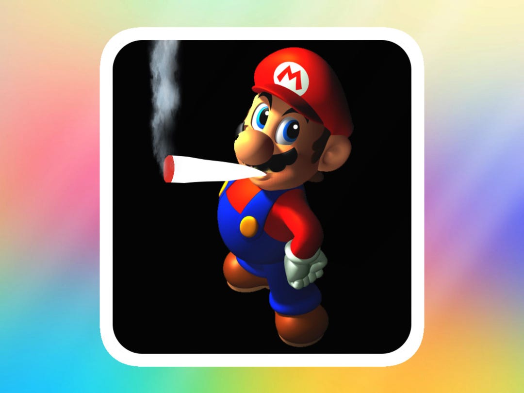 Weed Mario Sticker, Funny Super Mario 420 Meme || 54x56mm - Etsy