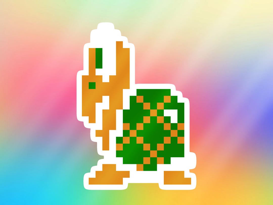 Retro Koopa Sticker, Super Mario Bros NES Pixel Art || 46x64mm - Etsy