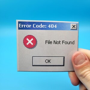 File Not Found Sticker, Funny Y2K Error Popup || 75x63mm - Etsy