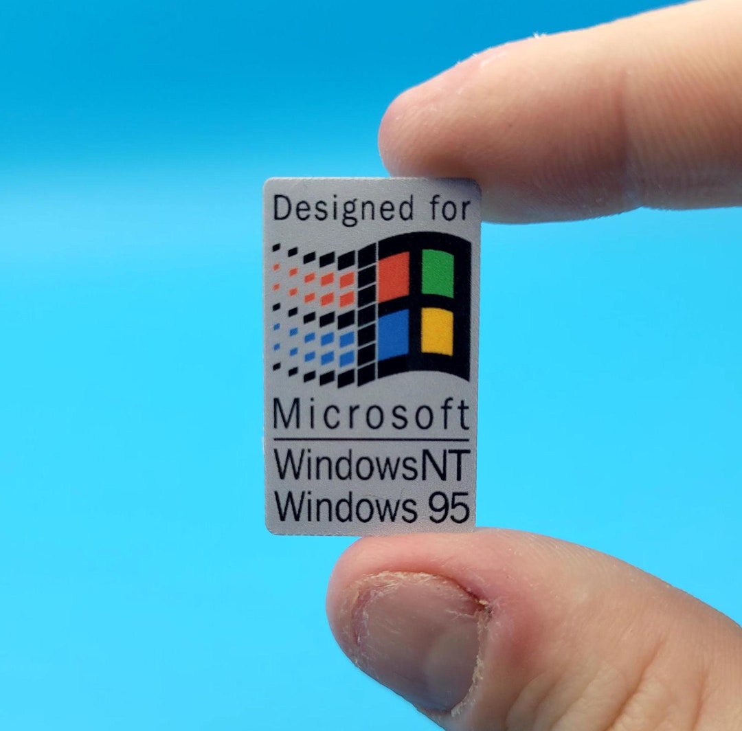 Retro Sticker "designed for Windows NT & 95/98" || 19x31mm (pack of 2 ...