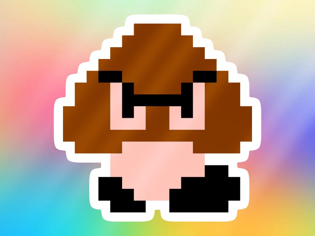 Retro Goomba Sticker, Super Mario Bros NES Pixel Art || 55x55mm - Etsy