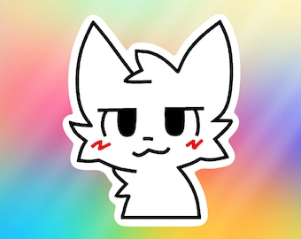 Boykisser Sticker, Cute Smug Furry 54x64mm - Etsy