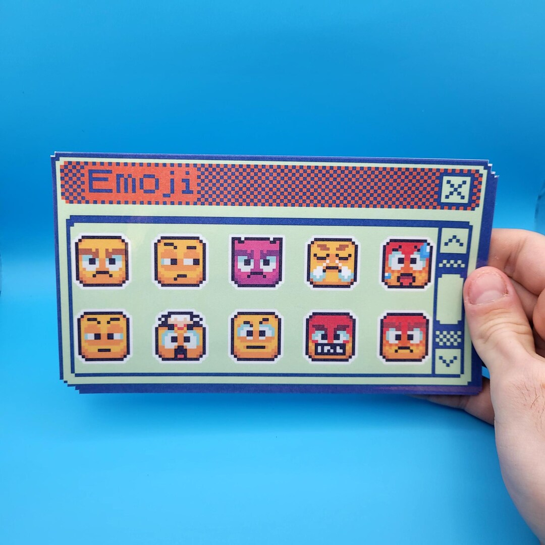 Pixel Angry Emoji Sticker Sheet, Cute Funny Stickers 172x96mm 10 ...