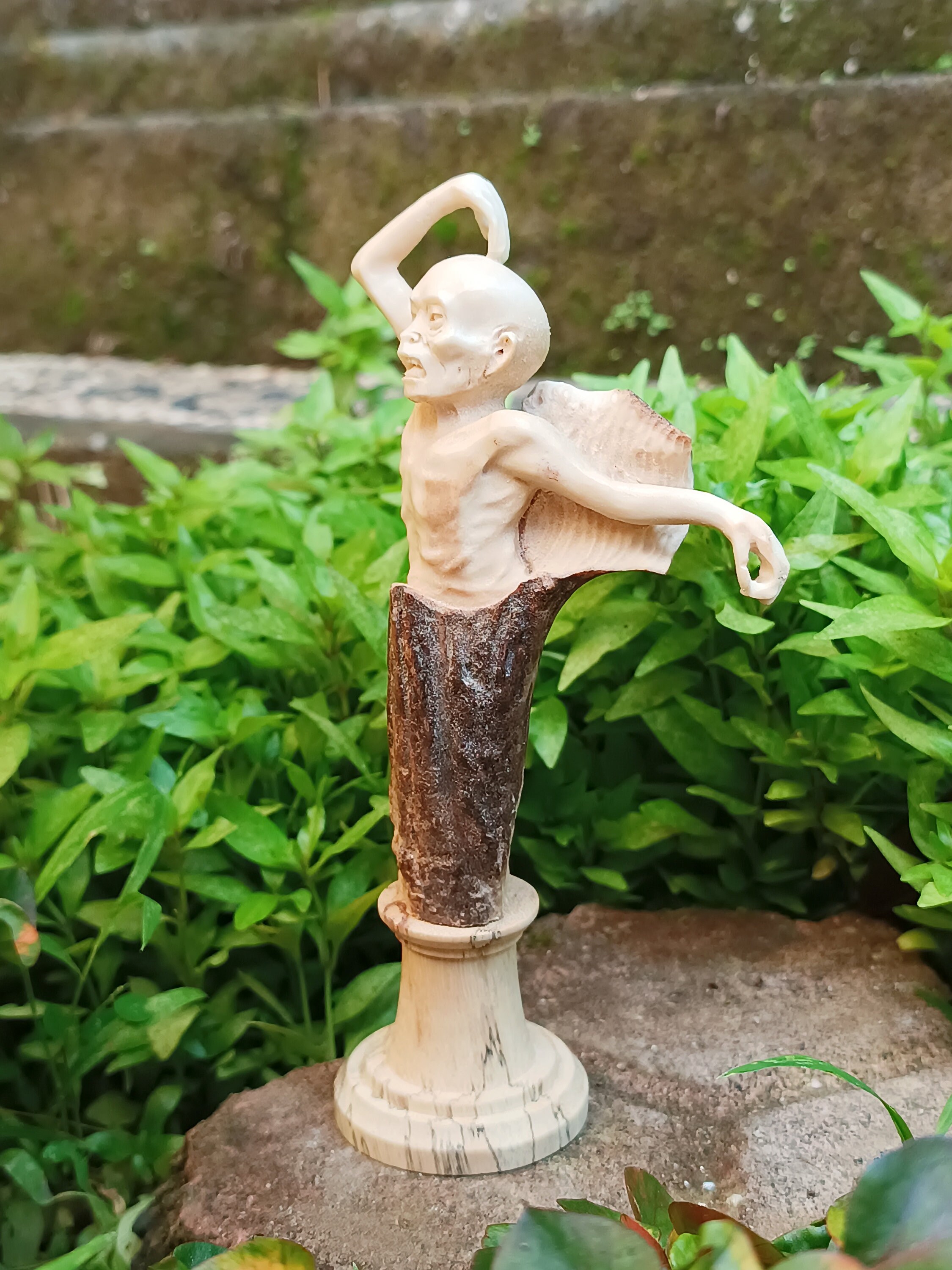 Goblin Skeleton Statue Carved With Deer Antlers. - Etsy