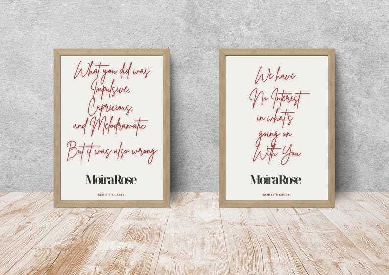 MOIRA ROSE Quotes + Portraits, Schitt's Creek Artwork (instant Download ...