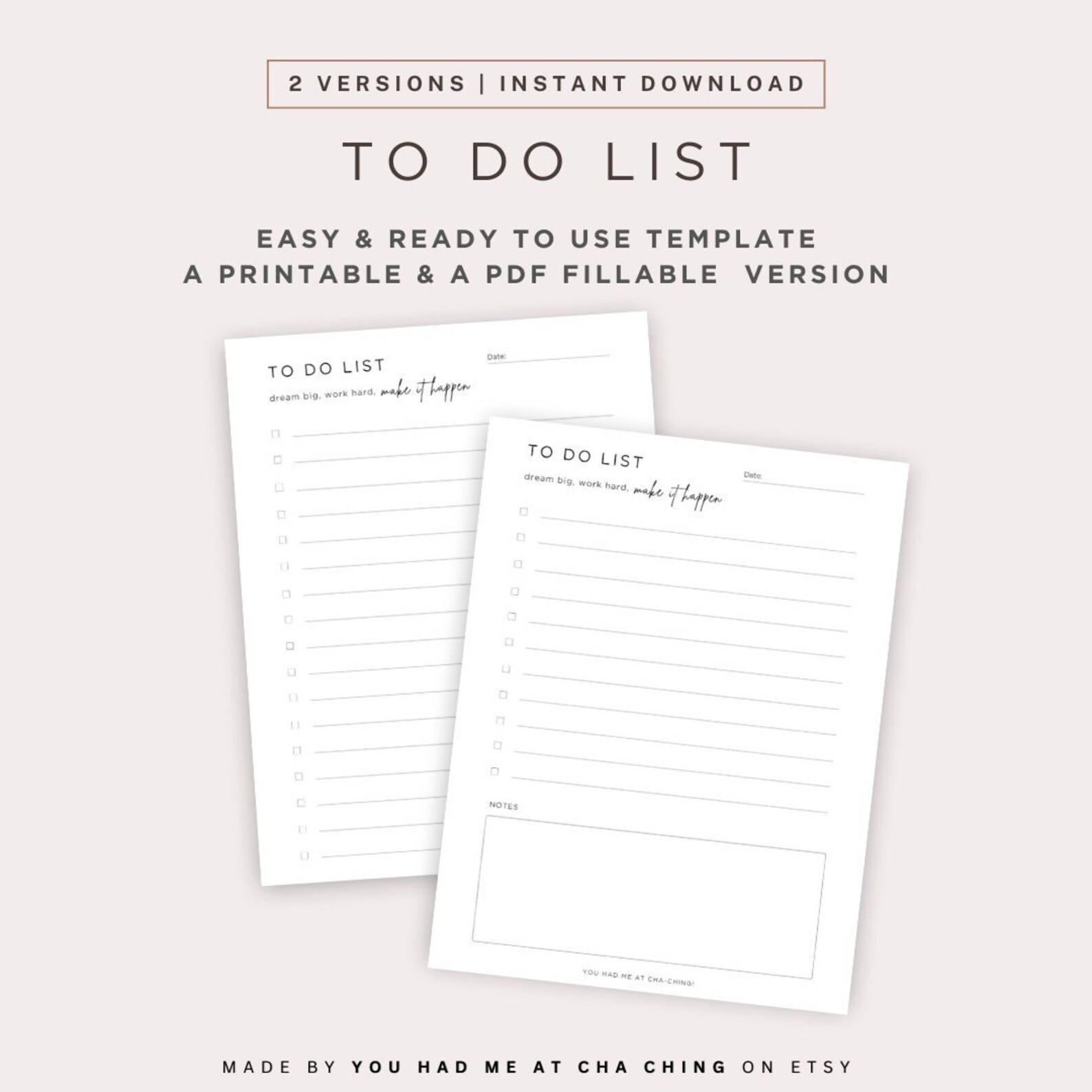 To Do List Printable, List Template, Printable & Fillable PDF - Etsy