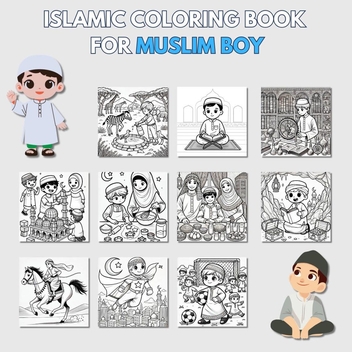 Islamic Coloring Book Muslim Boy Coloring Pages Everyday Islamic Life ...