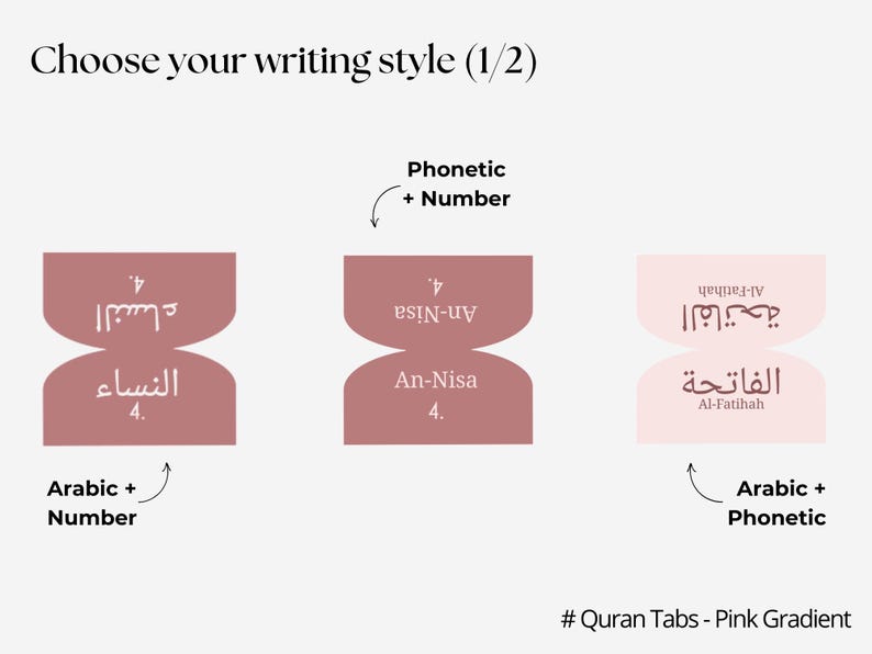 Pink Quran Tabs - Islamic Bookmarks - Surah Organizer -ramadan, Eid ...