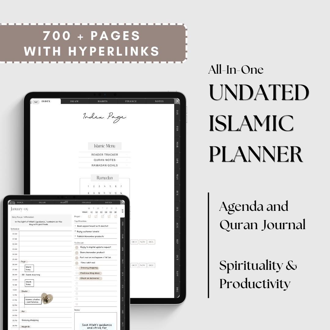 Undated Islamic Planner | Muslim Planner | Islamic Journal for ...