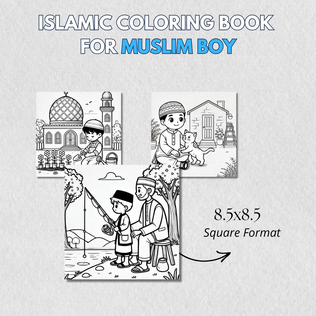 Islamic Coloring Book Muslim Boy Coloring Pages Everyday Islamic Life ...
