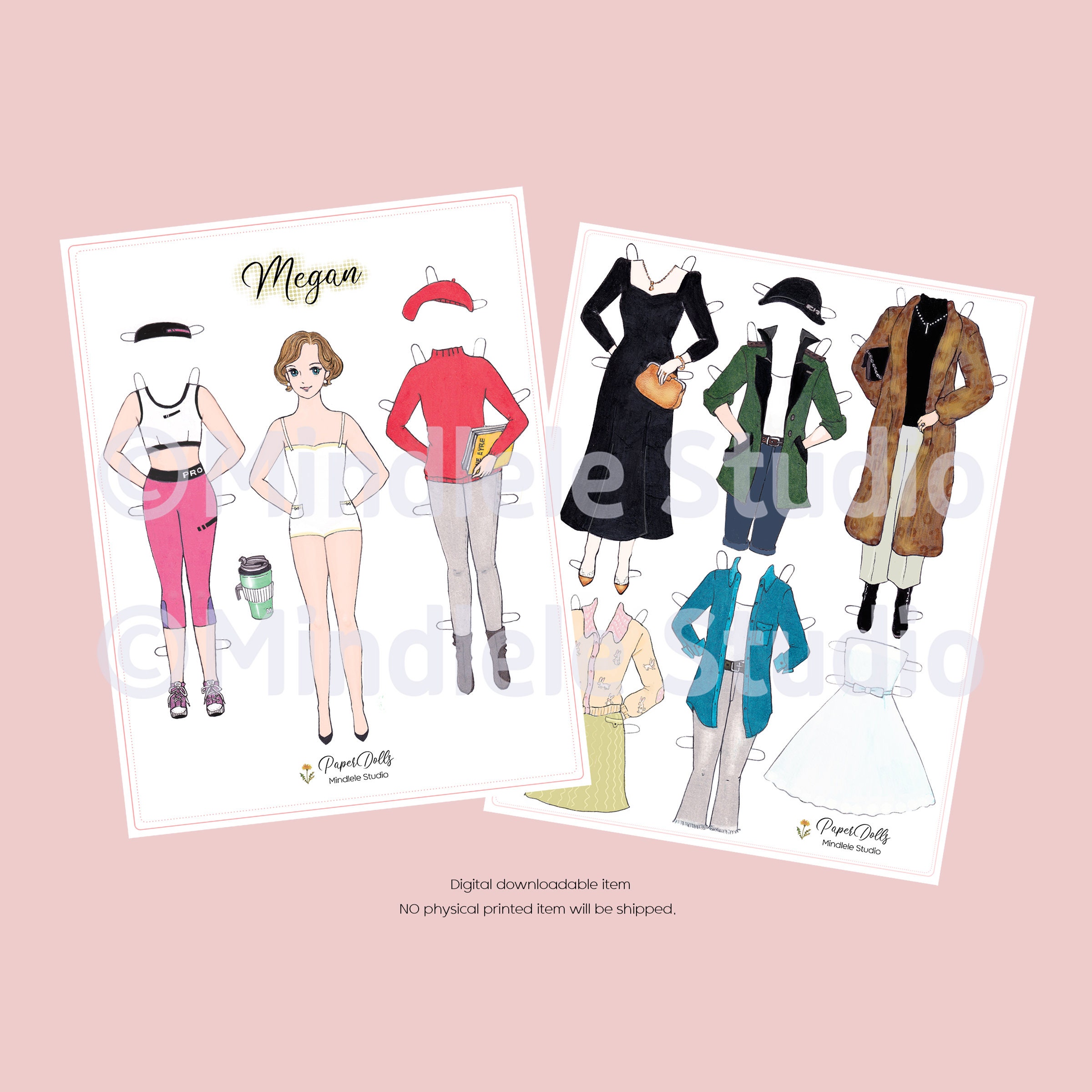 Paperdolls, Download Printable Art Work, Printable Paper Dolls, Girl ...