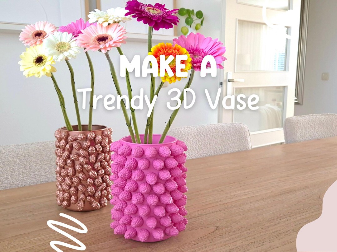 Textured Clay Vase – Peanut & Raspberry Mold, DIY Sculptural Vase ...