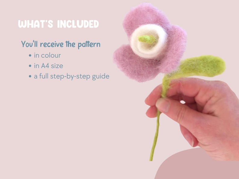 Felted Cup-shaped Flower – DIY Needle Felting Pattern, Spring Craft ...