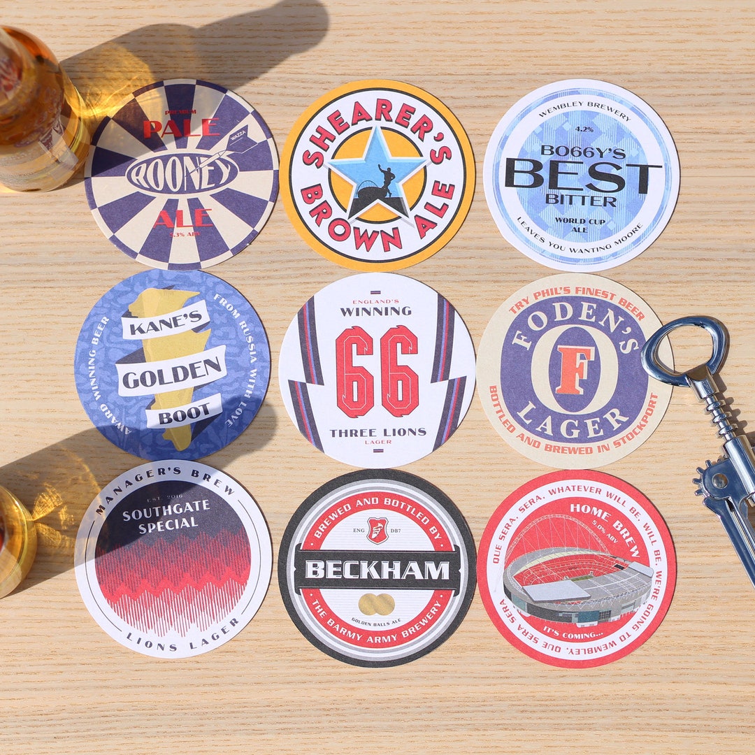 England Football Legends Beer Mats - Etsy