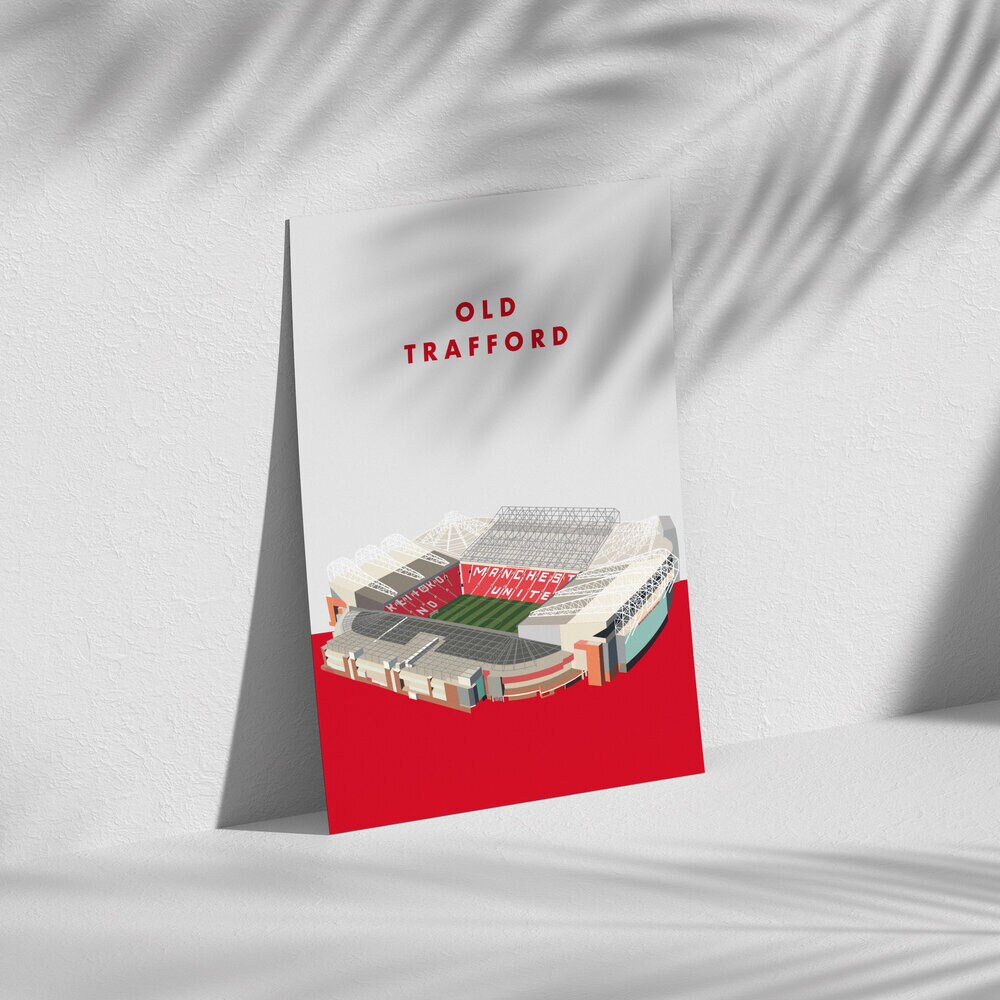 Old Trafford Man United Football Stadium Print - Etsy