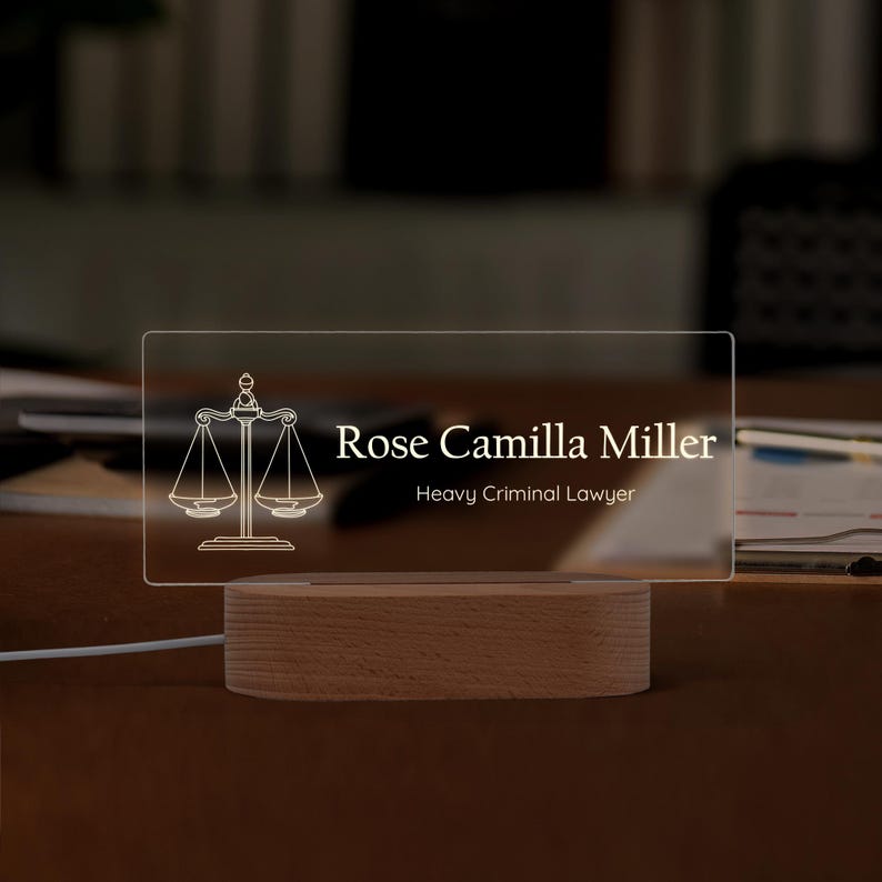 Personalized Lawyer Nameplate, Custom Office Gifts, Solicitor Desk Lamp ...
