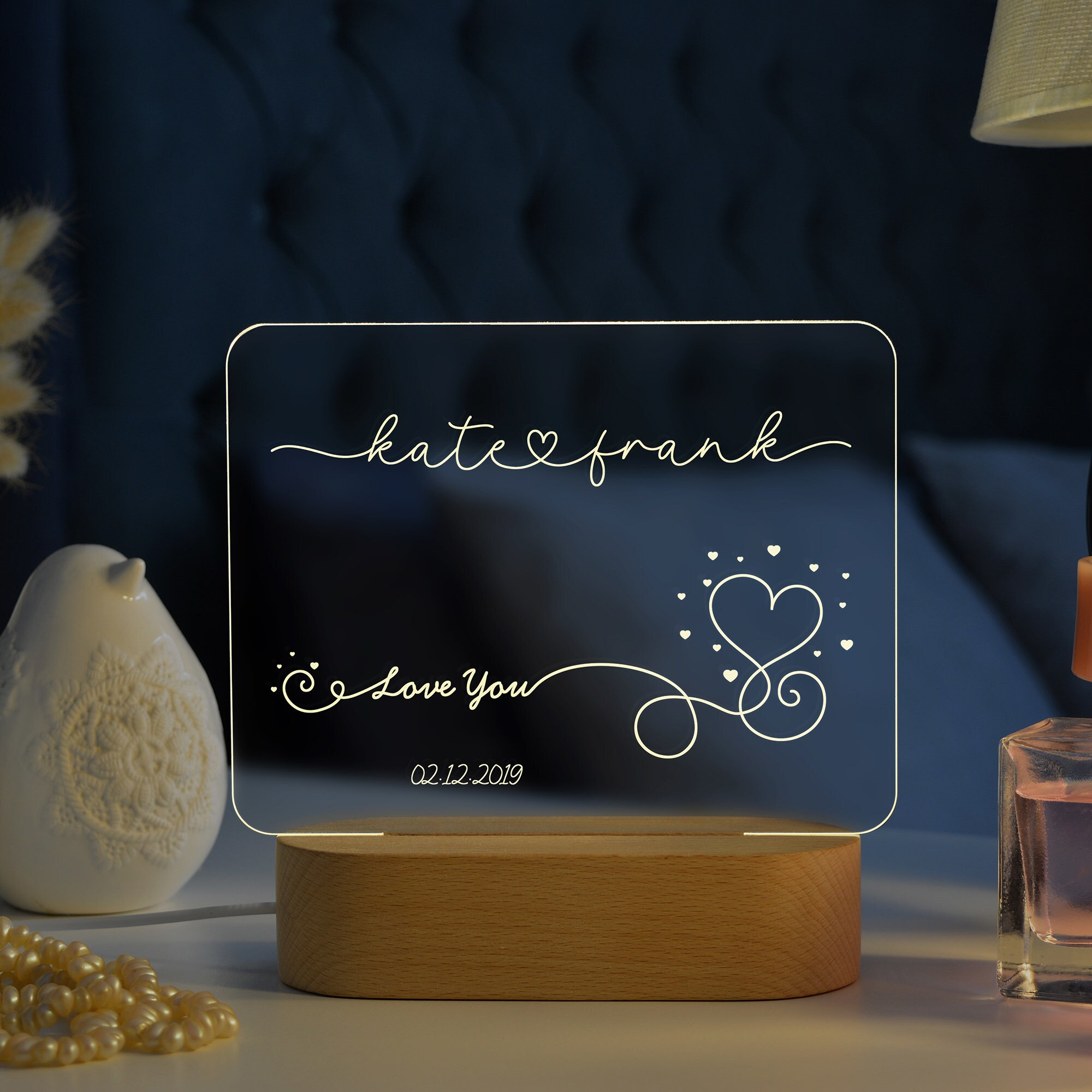 Personalized Anniversary Gifts for Couples, Valentines Day Gift for Her ...