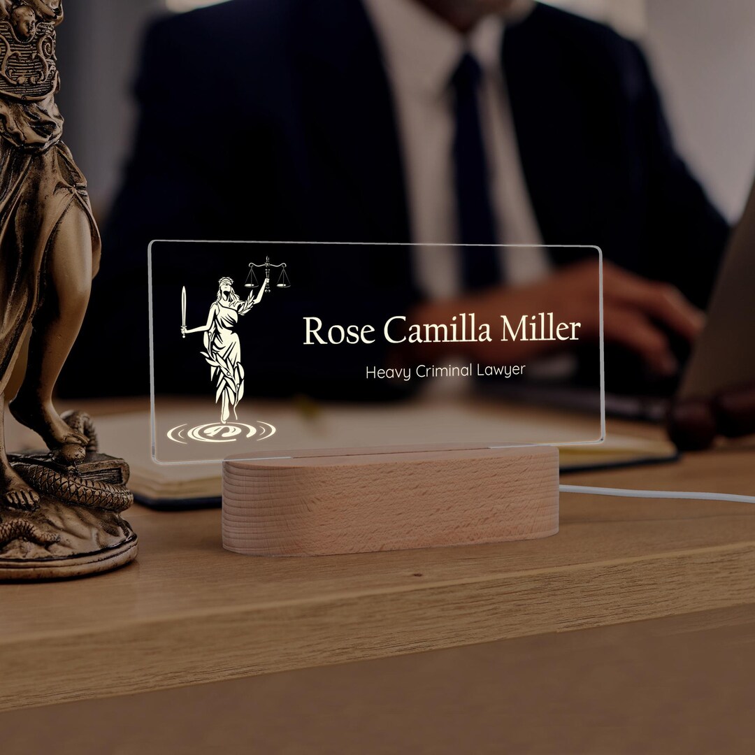 Personalized Lawyer Nameplate, Custom Office Gifts, Solicitor Desk Lamp ...