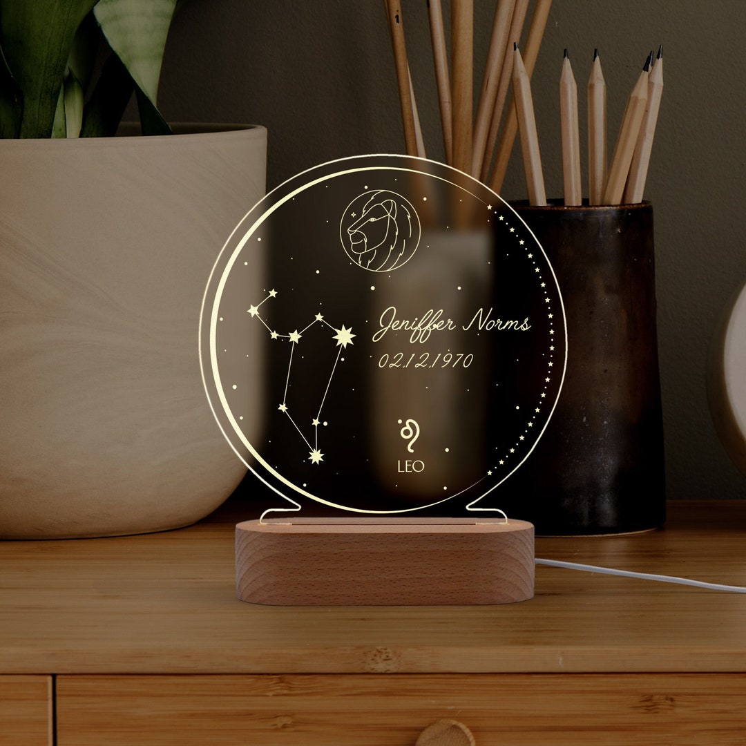 Astrology Night Light, Custom Zodiac Sign Night Light, Zodiac Sign Gifts, Horoscope Gifts ...