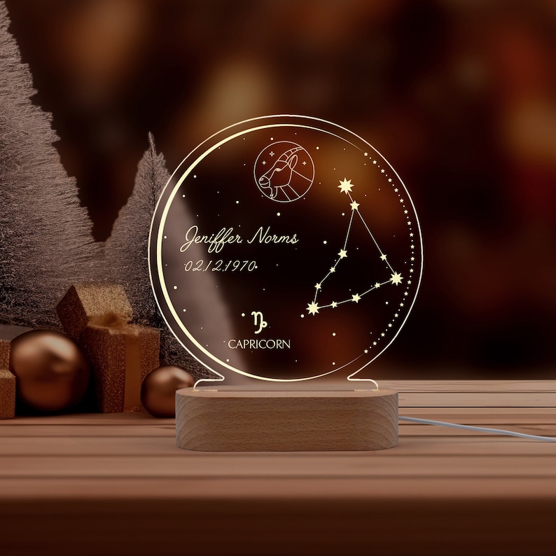 Personalized Zodiac Night Light, Custom Astrology Gift, Horoscope Gifts ...