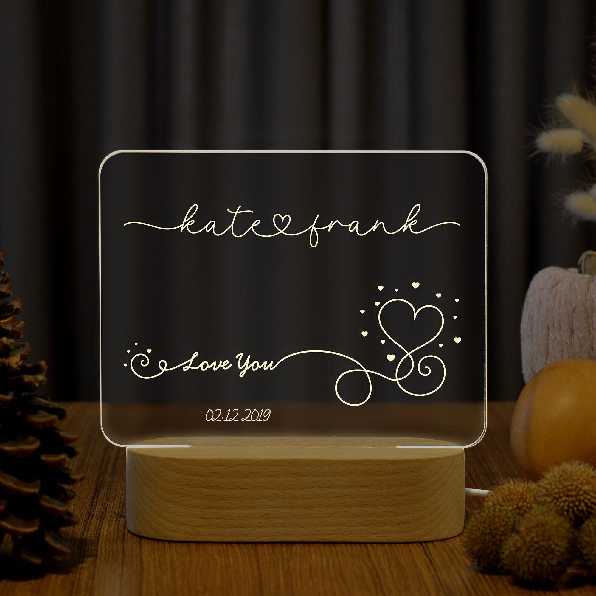 Personalized Anniversary Gifts for Couples, Valentines Day Gift for Her ...