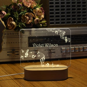 Personalized Musician LED Night Light: Music Lover Gift - Etsy
