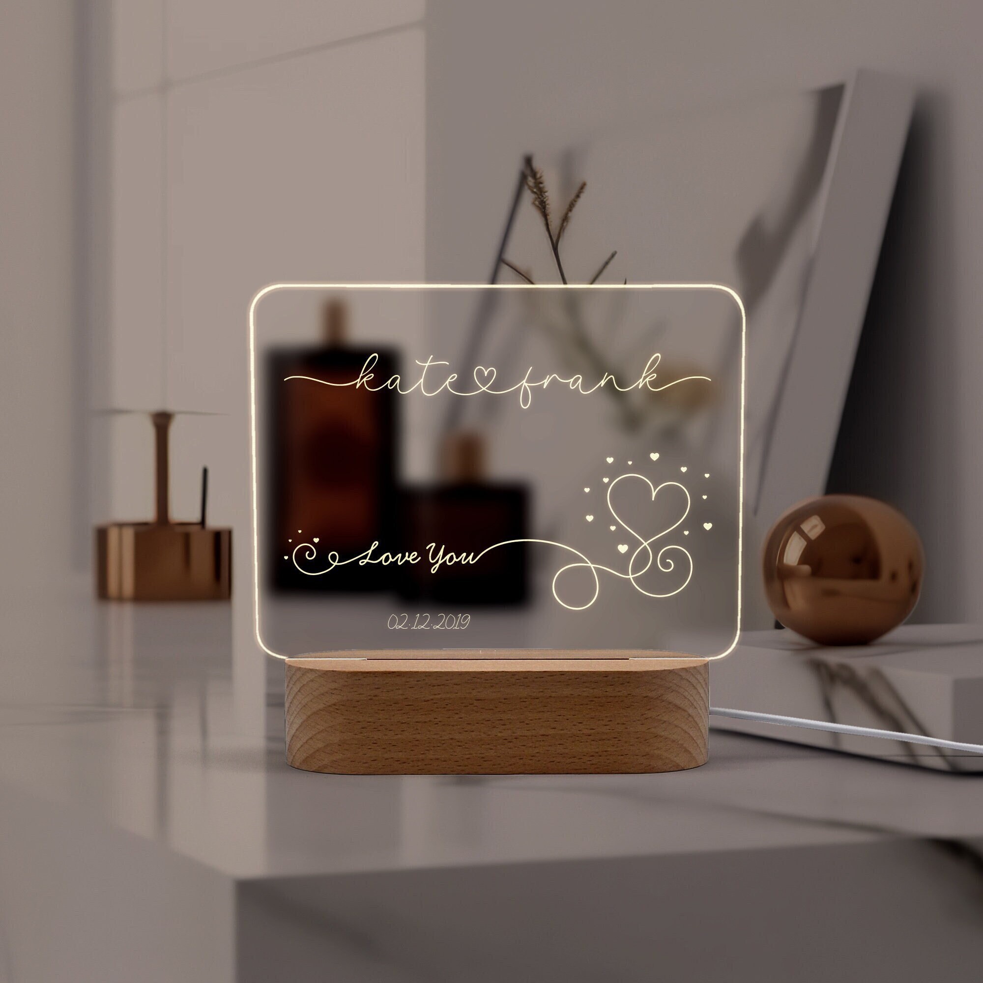 Personalized Anniversary Gifts for Couples, Valentines Day Gift for Her ...