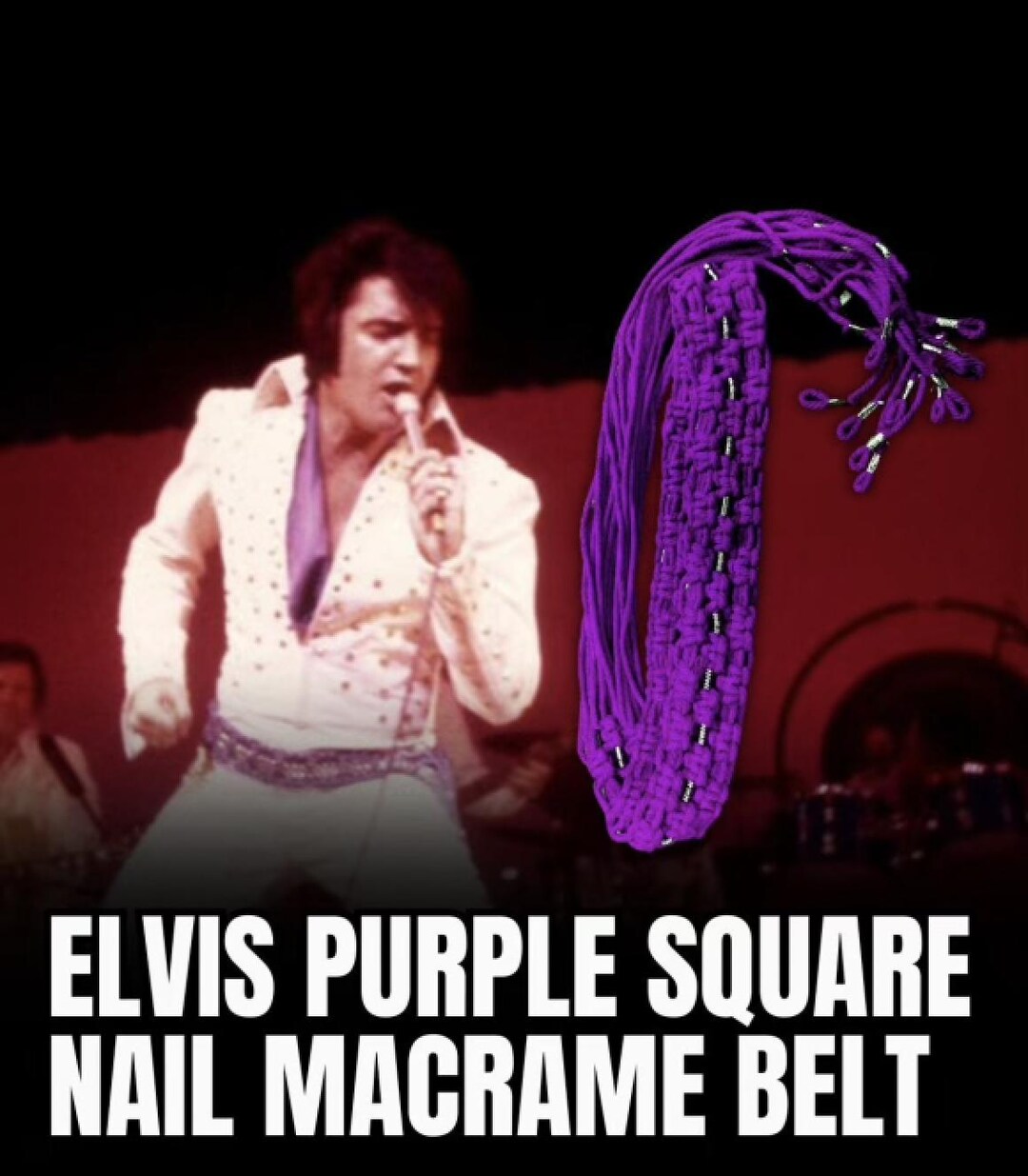 Elvis Presley Purple Macrame Belt AUTHENTIC - Etsy