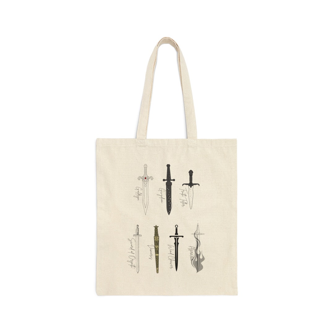 Swords of ACOTAR, Throne of Glass, and Crescent City Cotton Canvas Tote ...