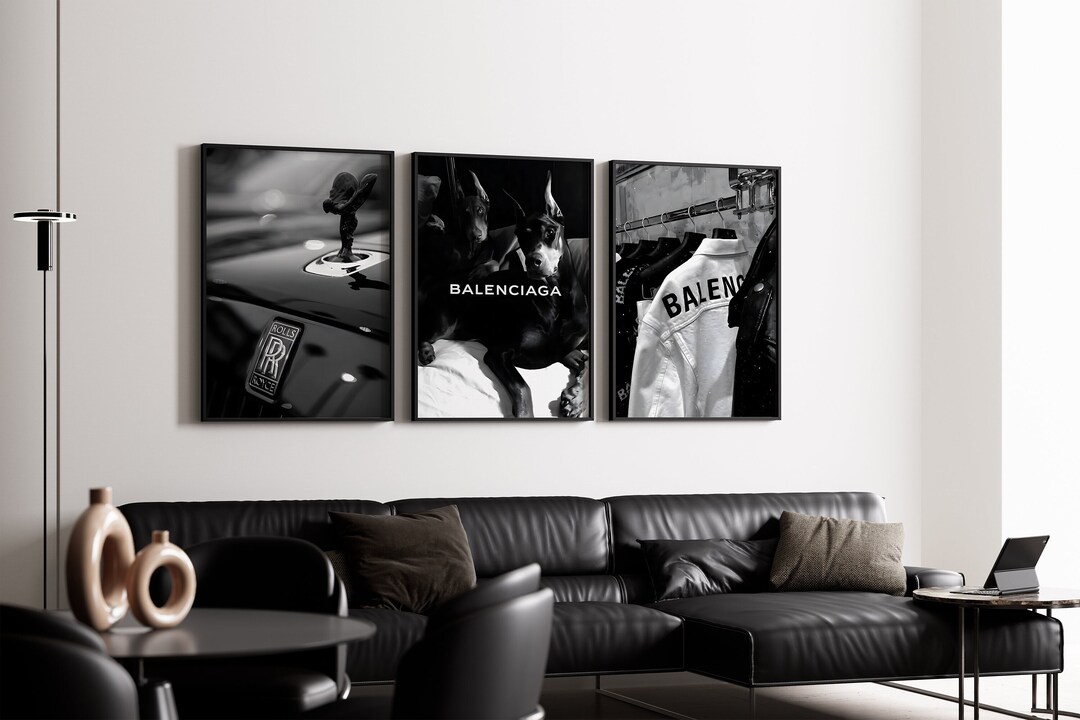 Luxury Brands Digital Poster Set of 3 Black & White Fashion - Etsy ...