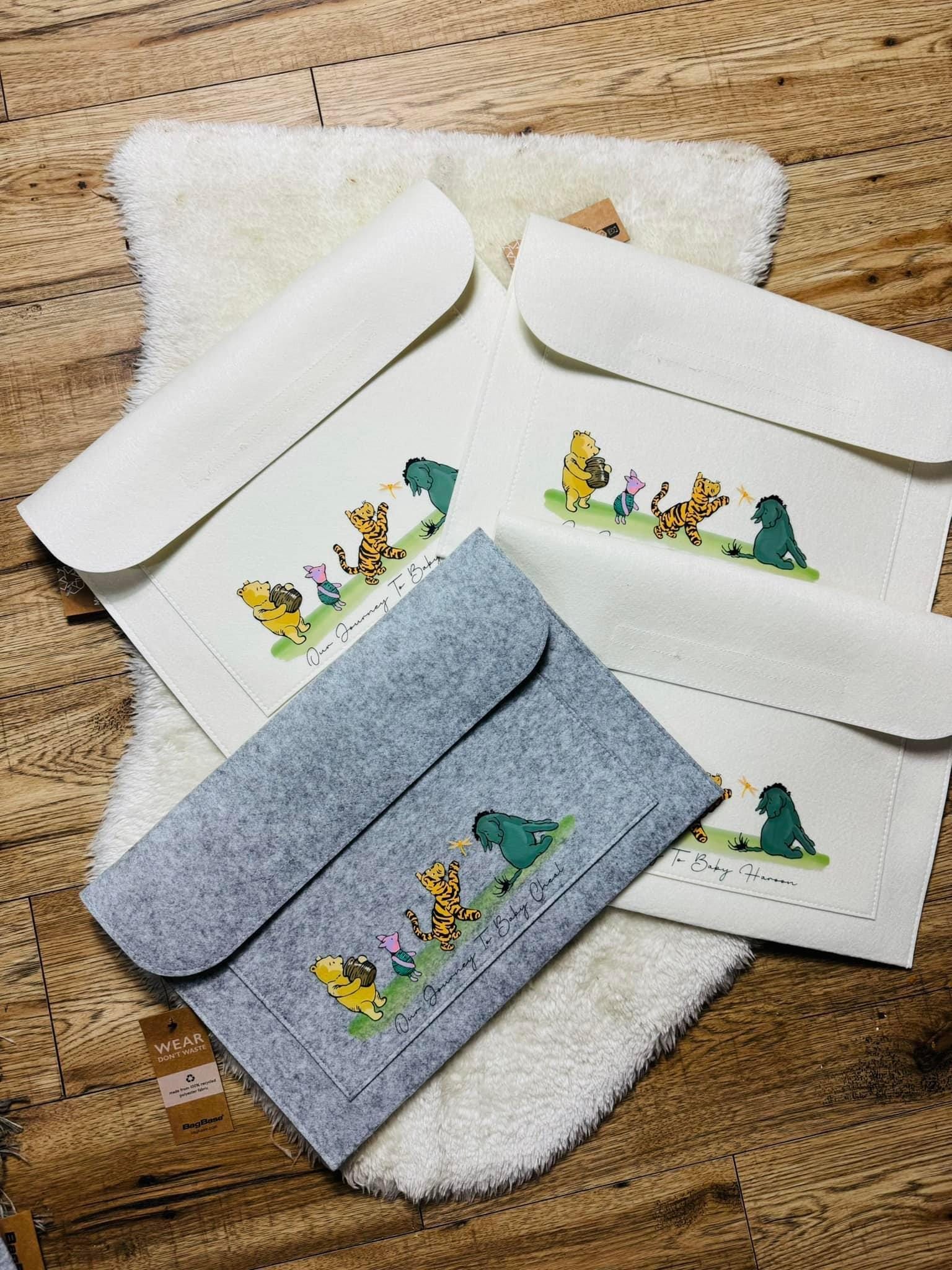 Pooh Bear and Friends Felt Folder Design, Personalised Pregnancy Folder ...