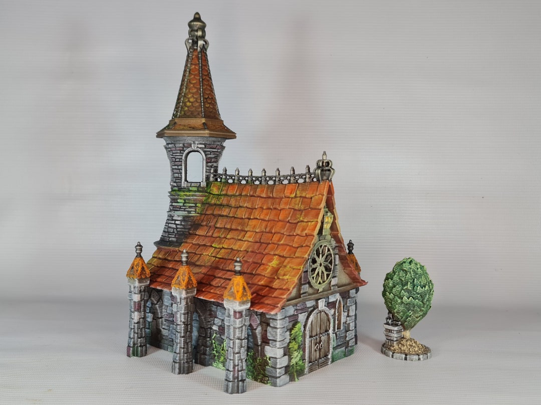 Saggy Bottom Chapel Detailed Stone Fantasy Cloister Medieval Building Tabletop Terrain Suitable ...