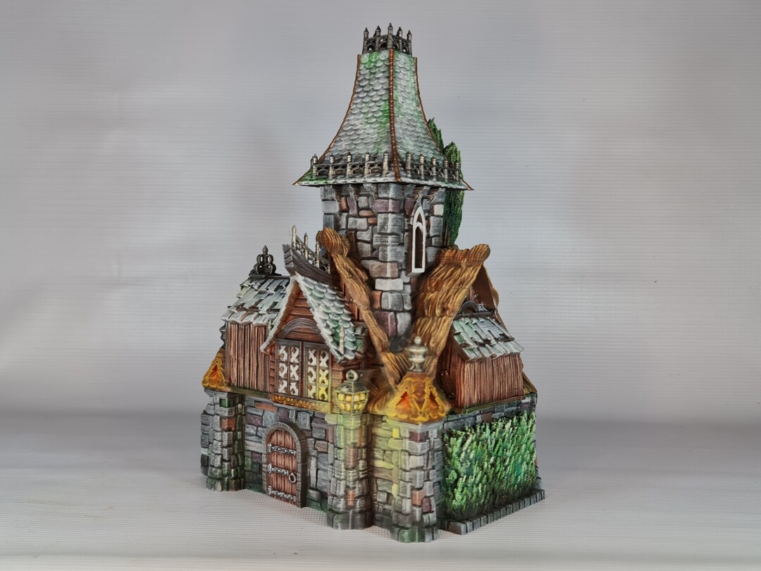 Rectors Manor Detailed Stone Fantasy House Wood Medieval Building Tabletop Terrain Suitable for ...