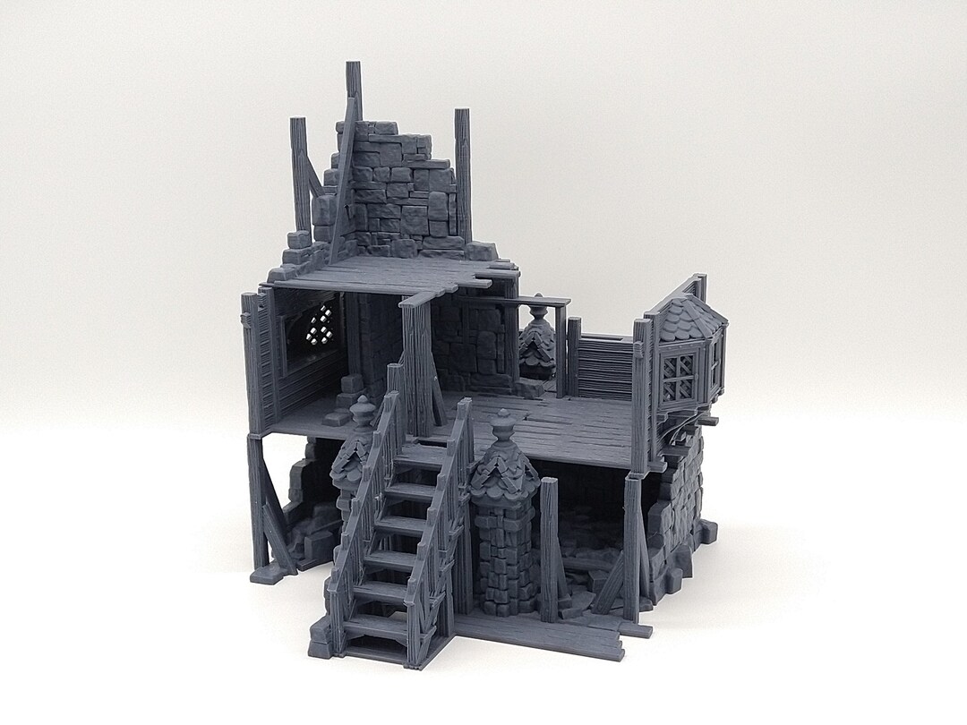 Building Ruin Tabletop Terrain 28mm 32mm Fantasy & Medieval Suitable ...