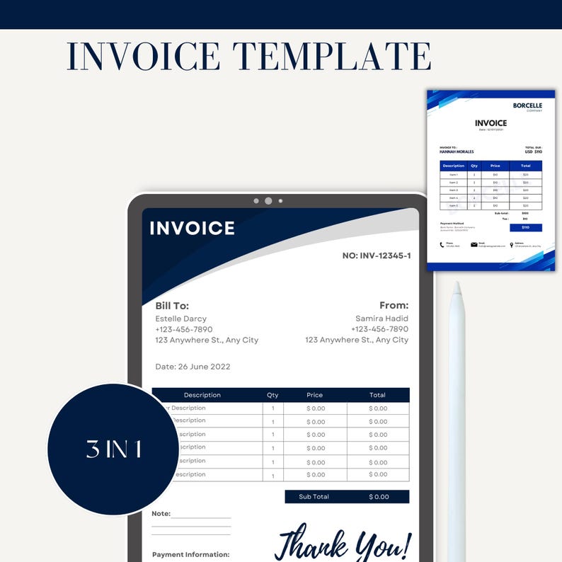 Professional Custom Invoice, Invoice for Business, Invoice With Logo ...