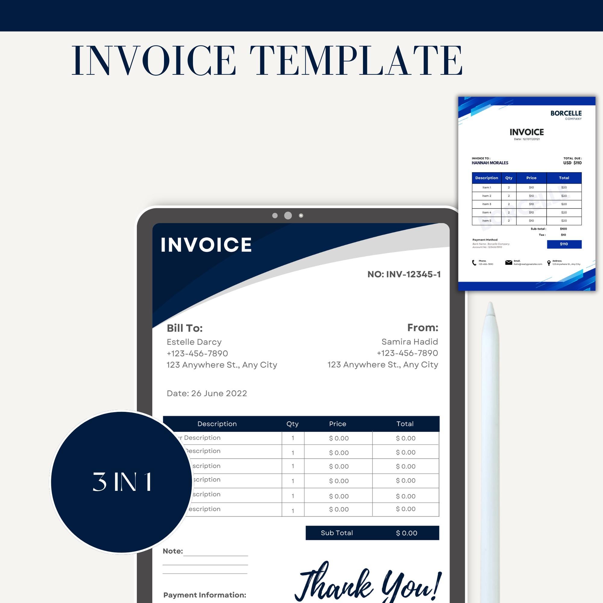 Professional Custom Invoice, Invoice for Business, Invoice With Logo ...