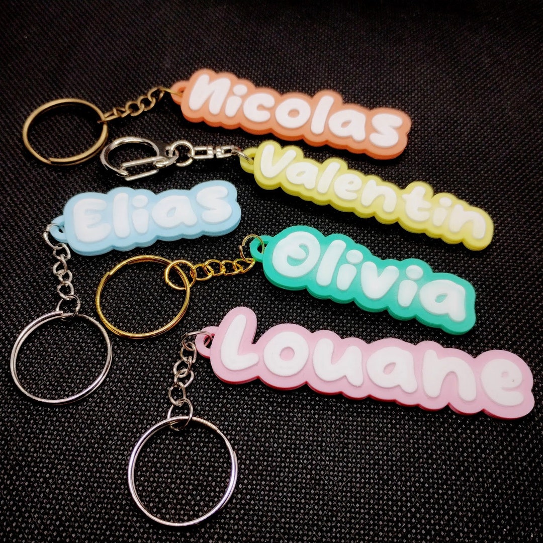Set of 3 STL Files of First Name Key Rings to Personalize - Etsy
